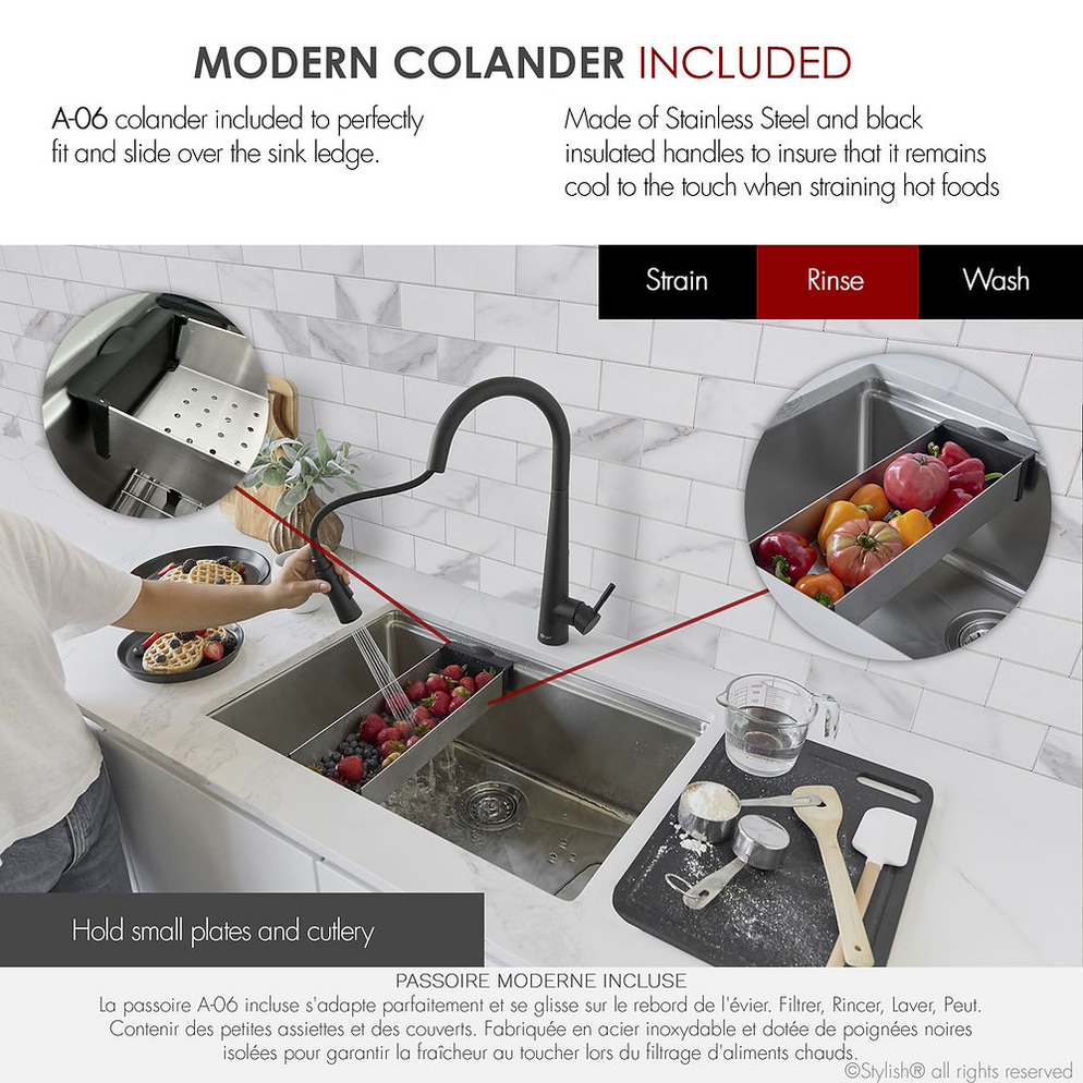 Stylish KRYPTON 31" Workstation Single Bowl Undermount and Drop-in 16 ...