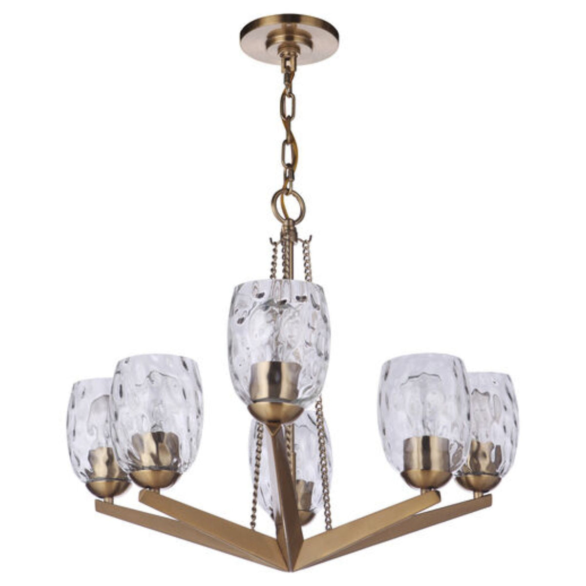 Craftmade Guiding Star 6 Light 23" Satin Brass Chandelier Ceiling Ligh ...