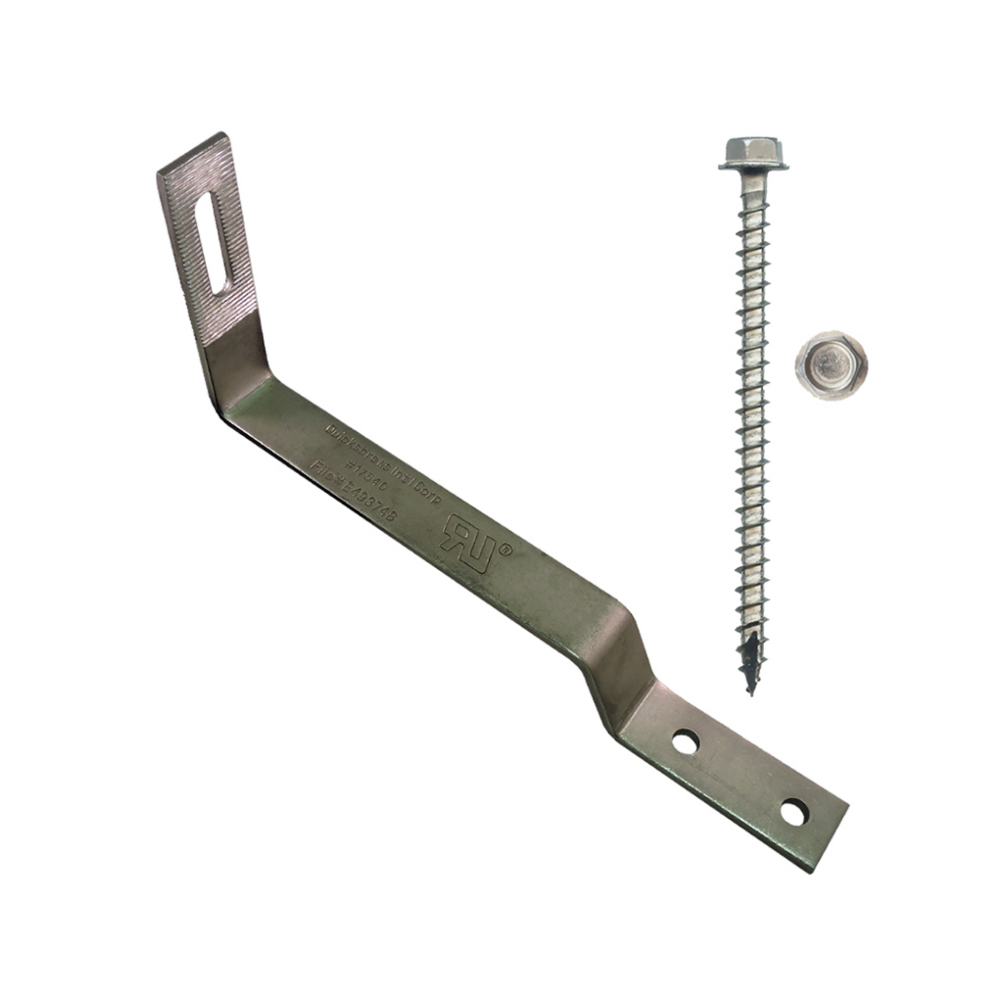 QuickBOLT Flat Tile Roof Hook for Solar Panel Side Mount Rails — Rise