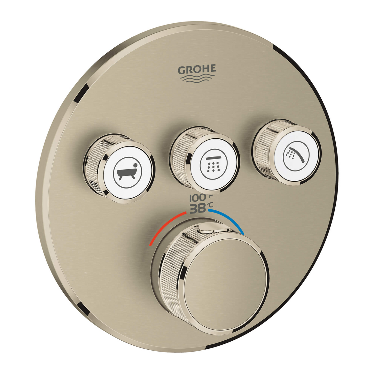 Grohe GROHTHERM Triple Function Thermostatic Valve Trim — Rise