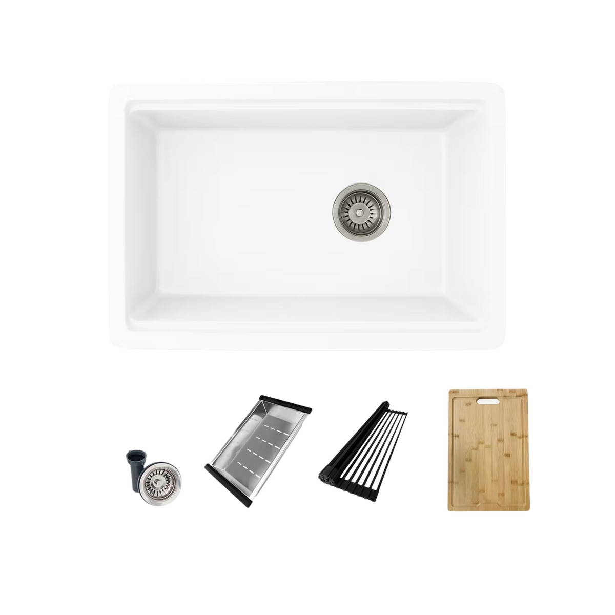 Stylish KINBROOK 28" Dual Mount Workstation Single Bowl Composite Gran ...