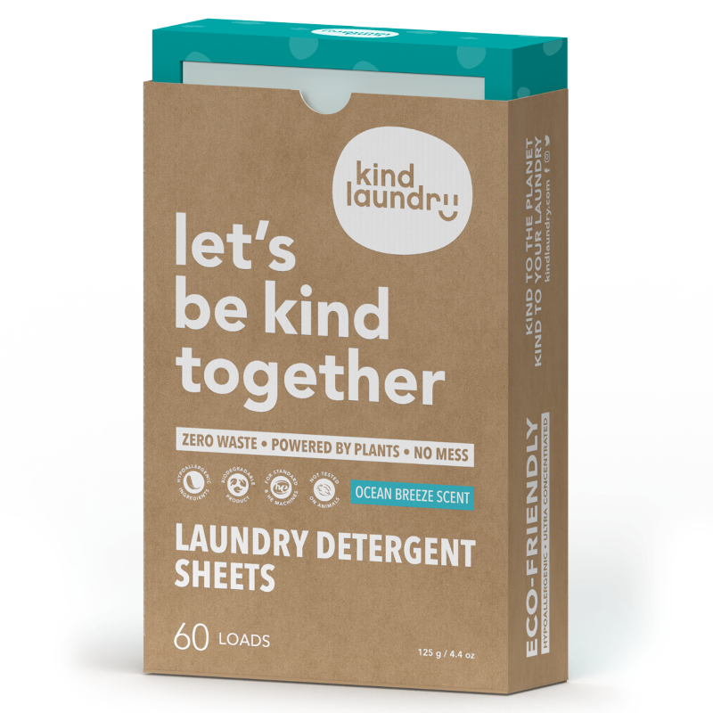 Kind Laundry Eco-Friendly Laundry Detergent Sheets 60 sheets, Ocean Br ...