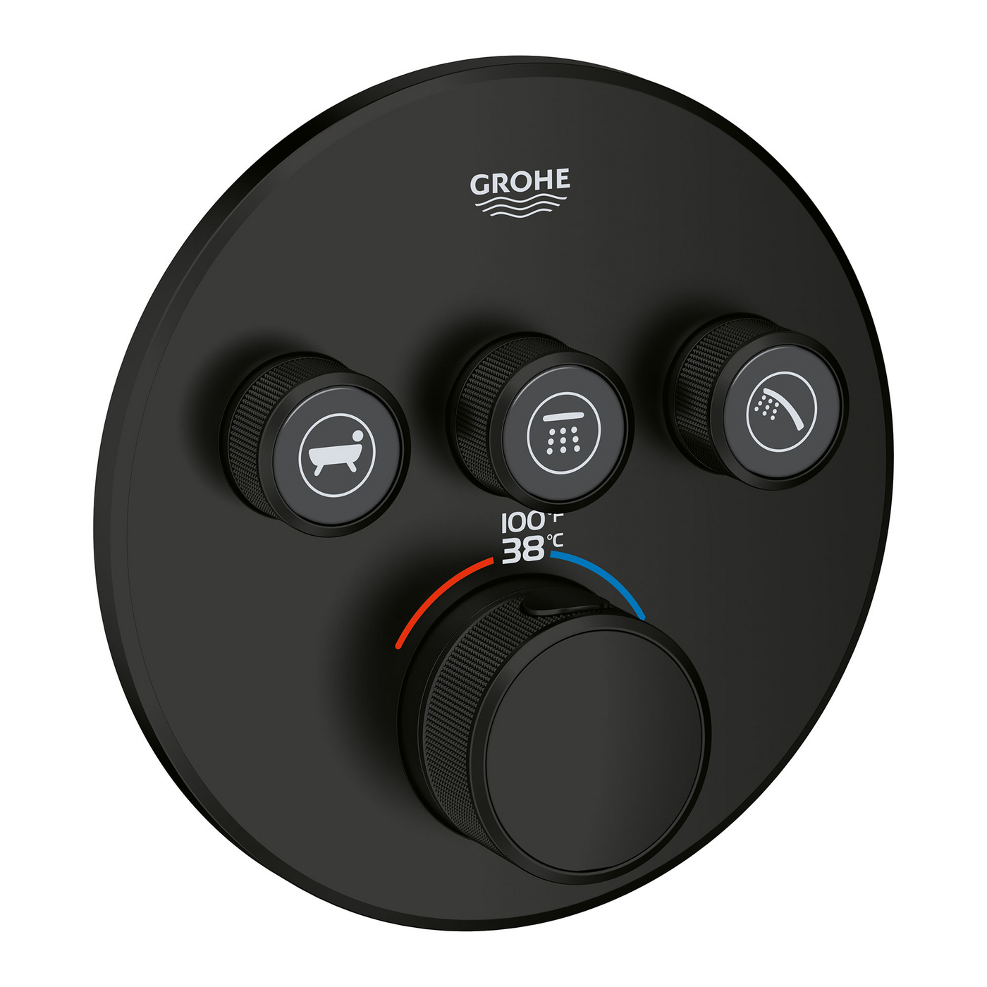Grohe GROHTHERM Triple Function Thermostatic Valve Trim — Rise