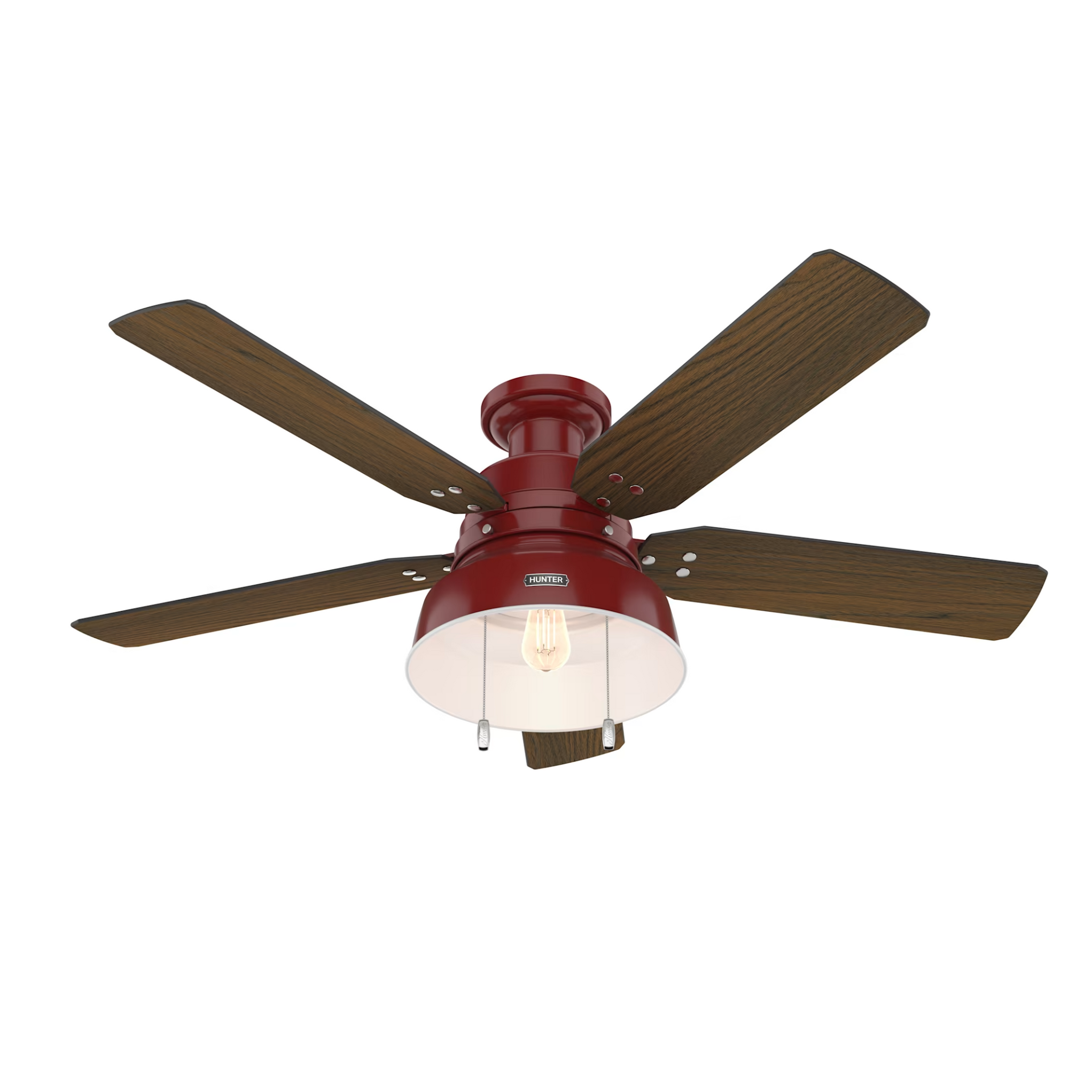 Hunter 52-inch Mill Valley Outdoor Low Profile Ceiling Fan With Light ...