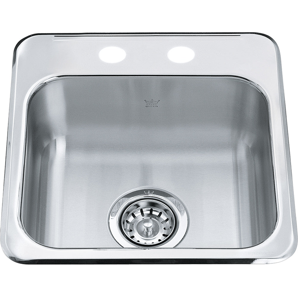 Kindred Steel Queen Collection 15" Bar Top Mount Single Bowl Stainless ...