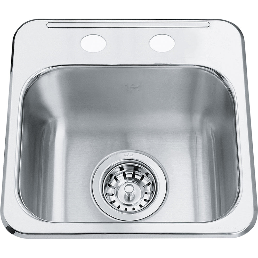 Kindred Steel Queen Collection 14" Bar Top Mount Single Bowl Stainless ...
