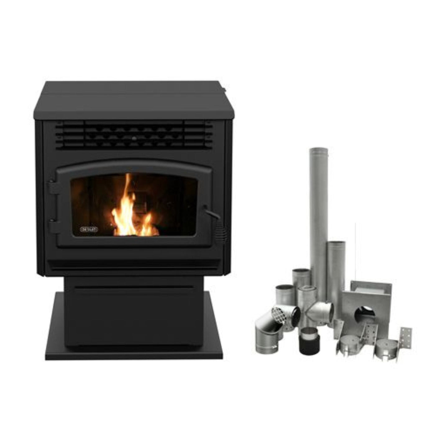 Drolet Eco-55 Pellet Stove with 3" Ground Floor Kit DP00070KVG — Rise