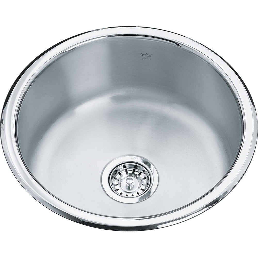 Kindred Steel Queen Collection 18" Round Drop In Single Bowl Stainless ...